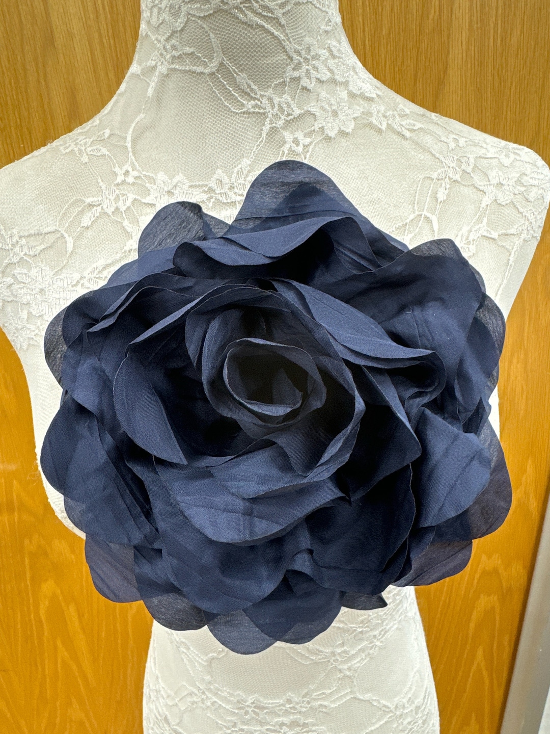 Beautiful Navy Rose, Flower Pin, Bridal Rose, Flower, Fabric Rose ...