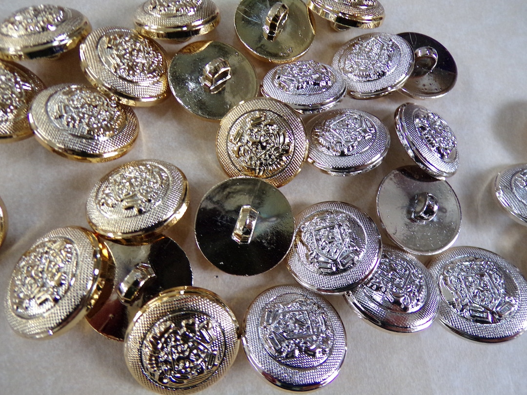 6pcs, Military Buttons, 34l-21mm Gold or Rose Gold, Gold Buttons, Crest ...