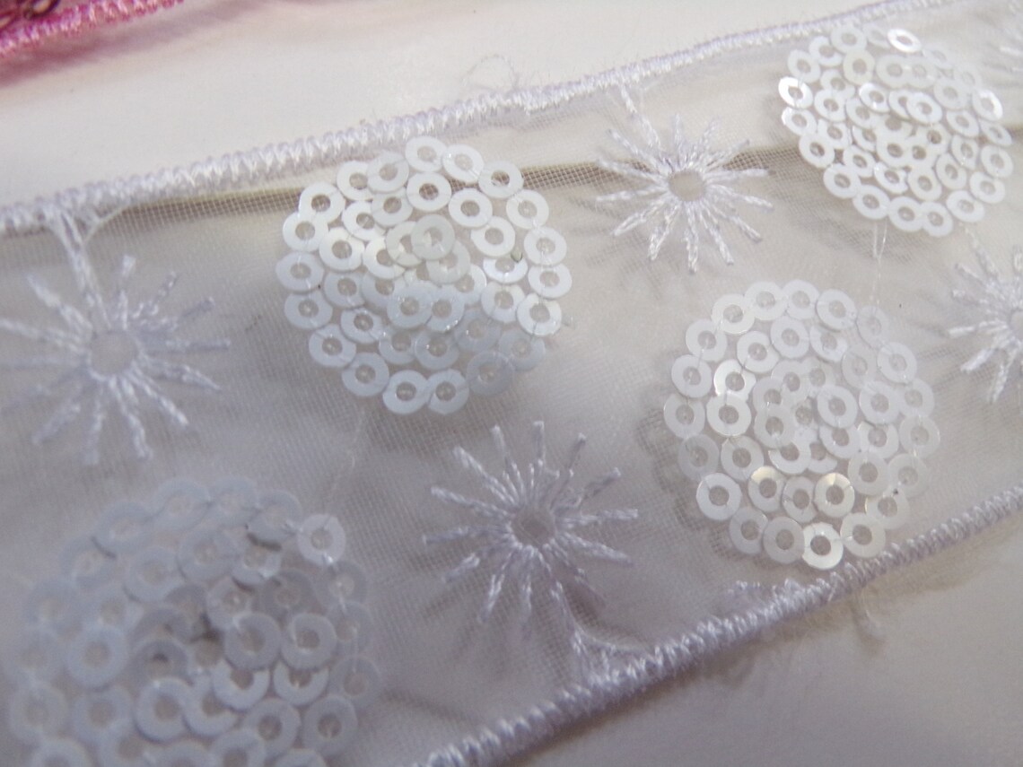 4cm Wide Sequins Tape, Organza Tape With Sequins, Decorative Trim ...