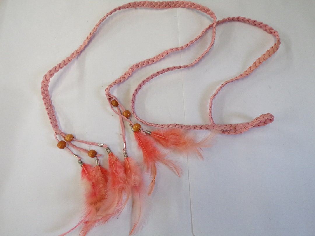 Pink Braided Boho Belt, Boho Women's Accessories, Headdress, Braided ...