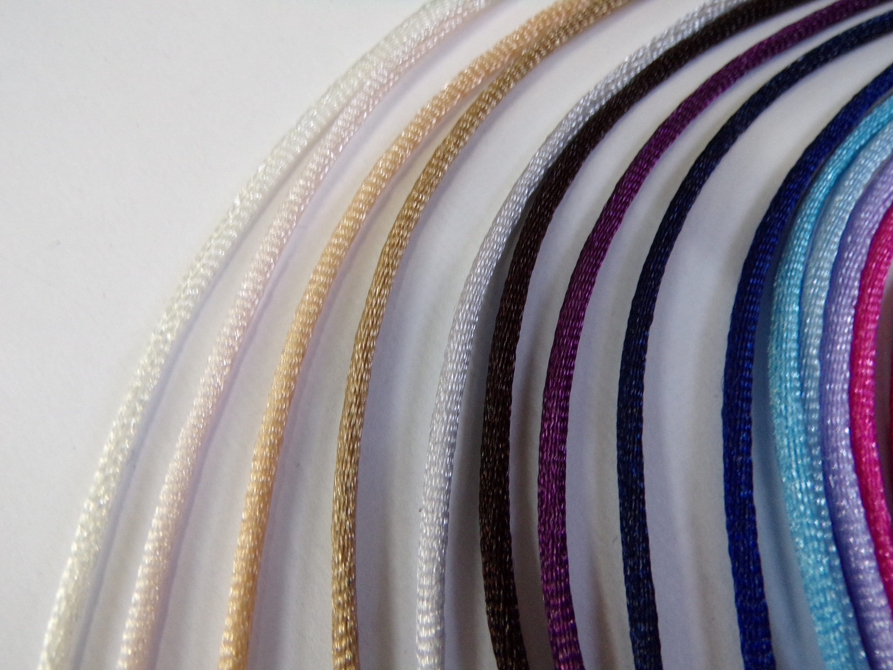 2mm, Satin Cord, Rattail Satin Cord, Rope, Cord, Ribbon, Jewellery ...