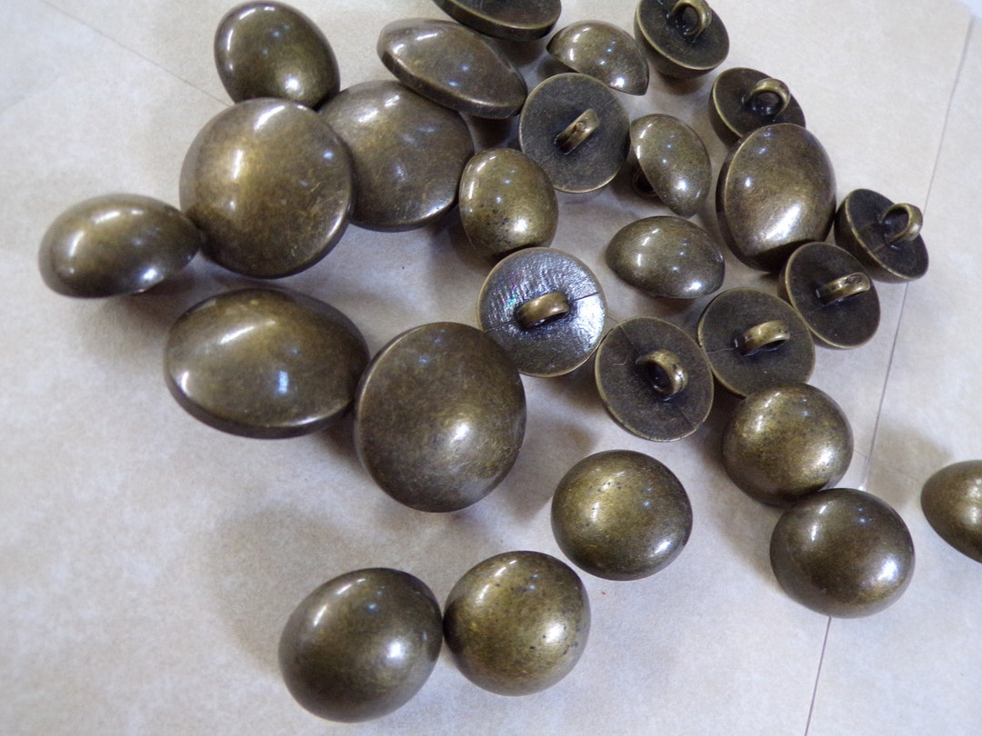 5 Sizes- 6pcs, Vintage Buttons, Military Buttons, Antique Brass Buttons ...