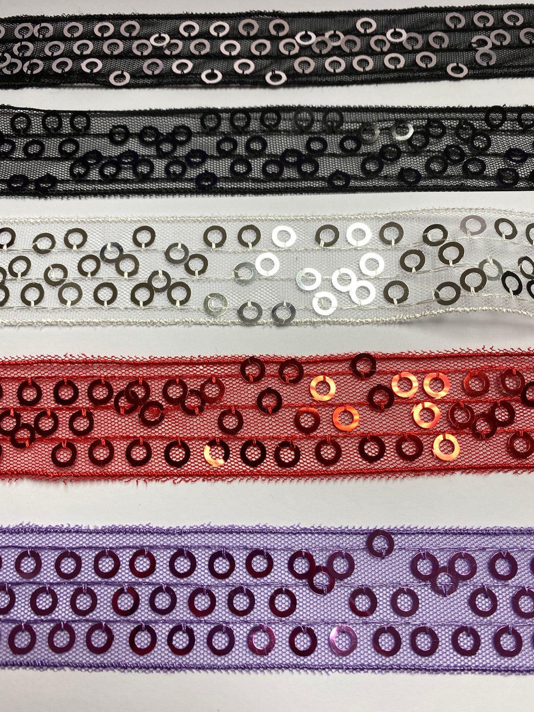 3yrd Sequins on Mesh Trim, Sequins Tape, Sequin Lace Trim, Decorative ...