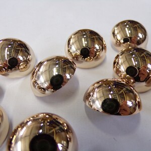 6pcs, Shiny Gold Buttons, 34l-21mm, Metal-look Half Ball Shank Buttons ...