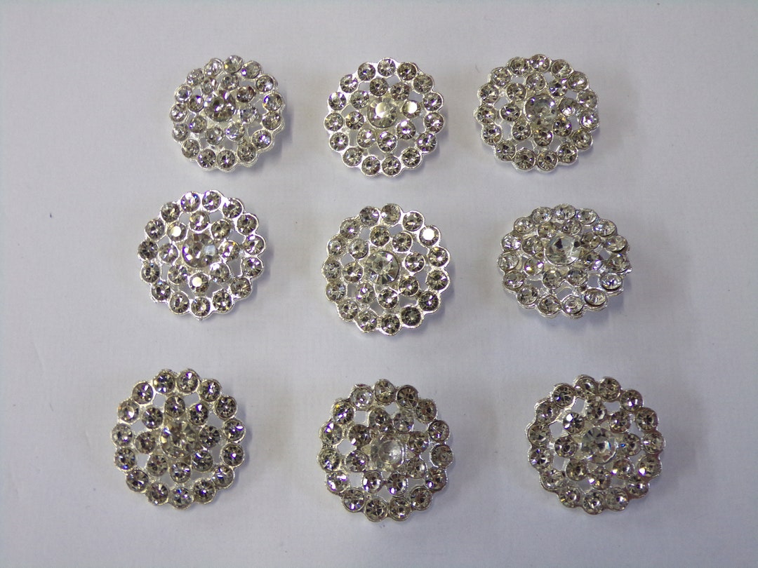 20mm Rhinestone Buttons, Bridal Buttons, Fashion Diamante Button ...