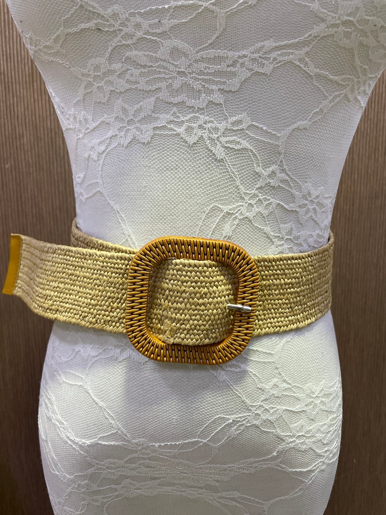 5 Styles Elasticated Raffia Belt With Wicker Style Buckles - Etsy