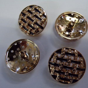 Metal Gold and Black Buttons, Vintage Buttons, Coat Buttons, Perfect ...