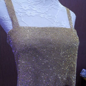 Gold or Silver Rhinestone Sparkle Top, Diamante Top, Party Top ...