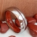 Red Stone Ring Redwood Ring Unique Wedding Band Crystal - Etsy