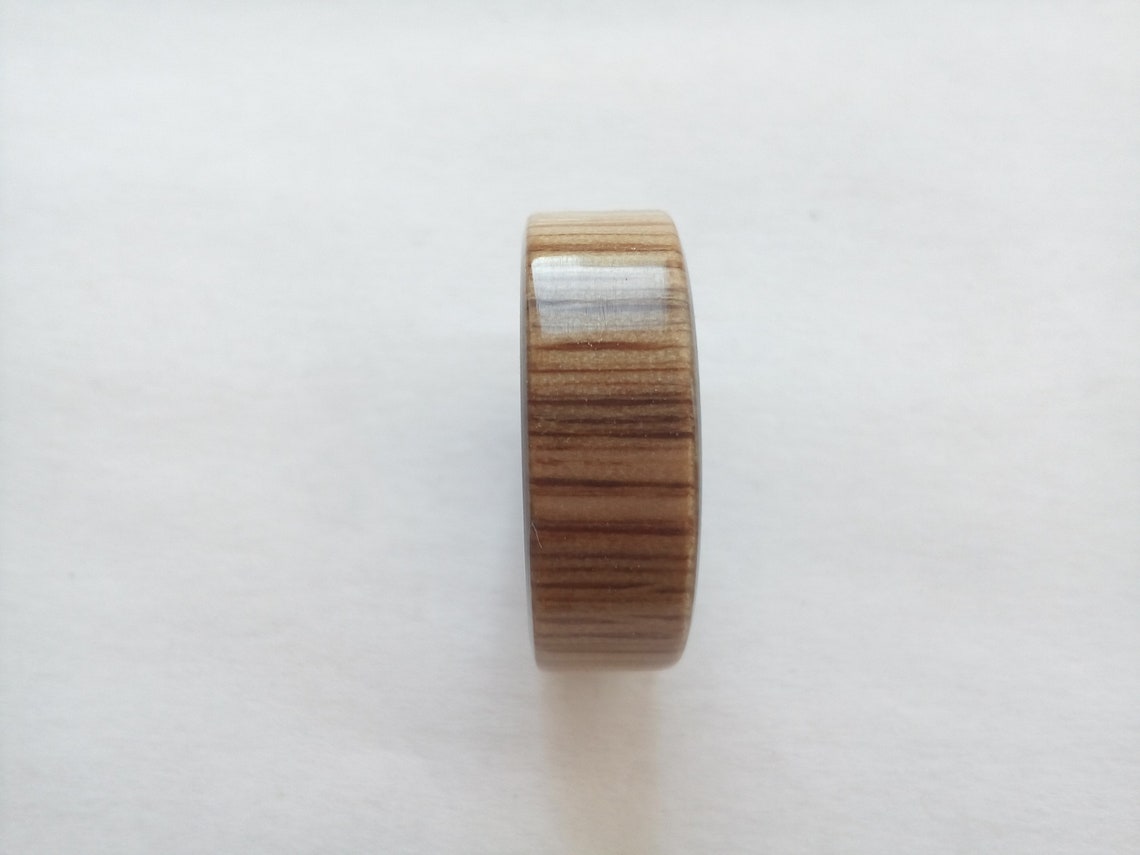 Titanium Wood Ring White Oak Wood Titanium Wedding Band - Etsy