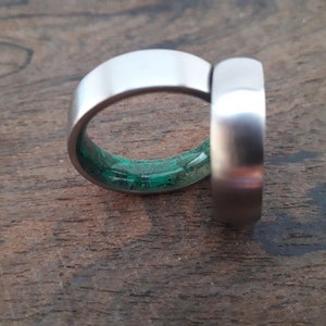 Couples Wedding Rings Square Band Malachite Stone 8mm Round - Etsy