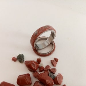 Bloodstone Rings, Raw Stone Rings, Wedding Bands His and Hers, Matching ...