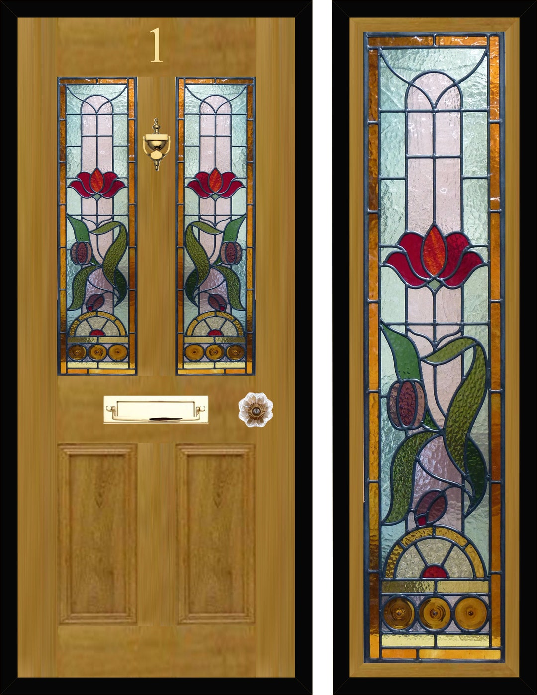 Custom Made Victorian Style Stained Glass Door Panels - Etsy UK