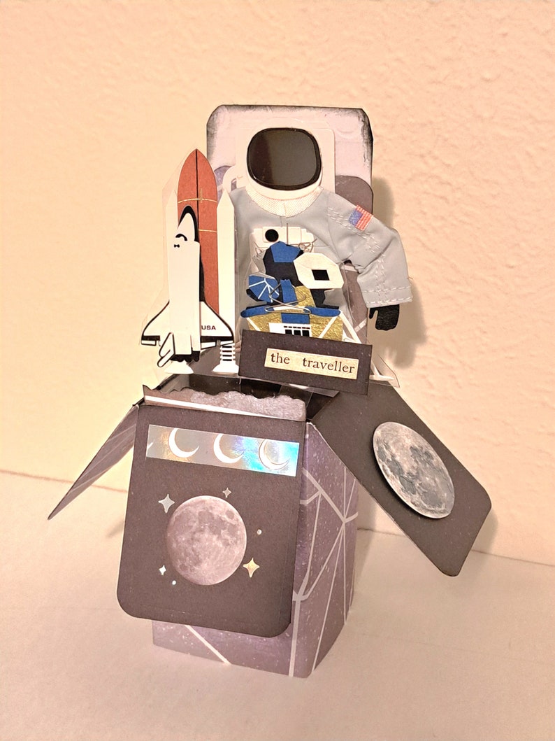 Astronaut Pop up Card: Handmade Galaxy 3D Box Card - Etsy