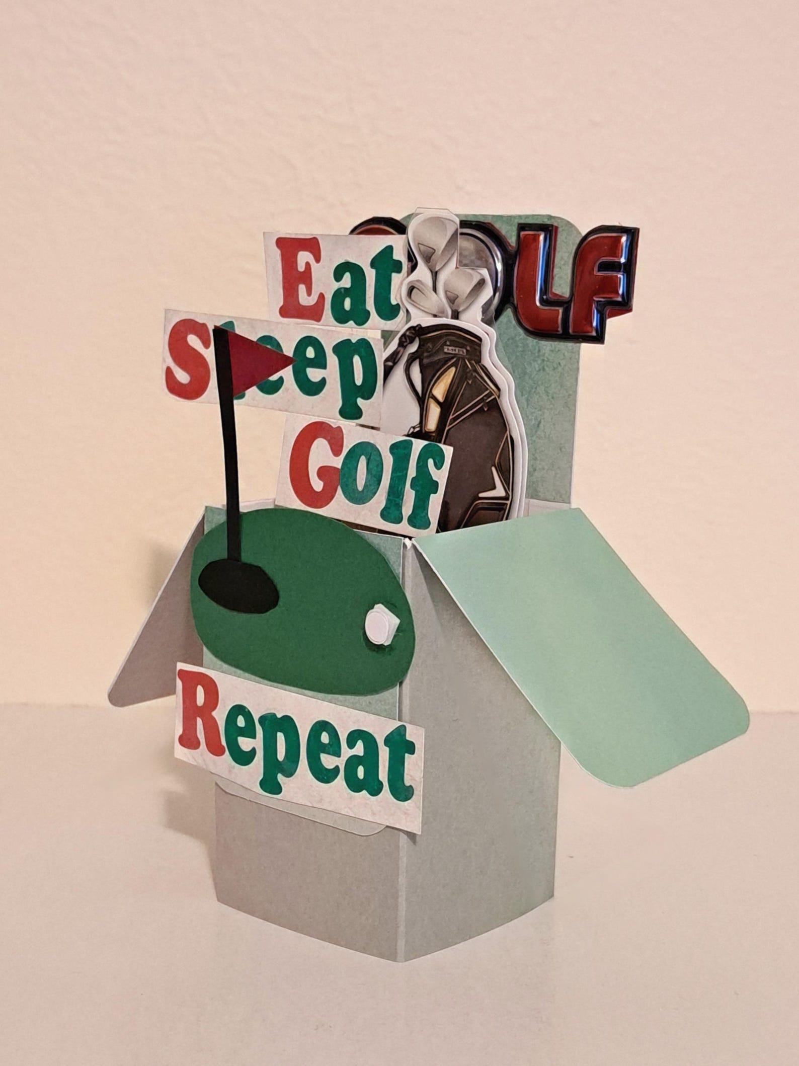 Golf Pop up Card, Birthday Greeting Card, Handmade Sports Card, Father ...
