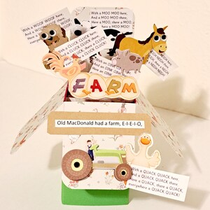 Farm Animals Greeting Card, Birthday Pop up Card, Old Mcdonald Had a ...