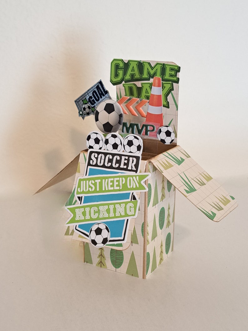 Soccer Pop up Card, Birthday Greeting Card, Handmade Sports Card ...