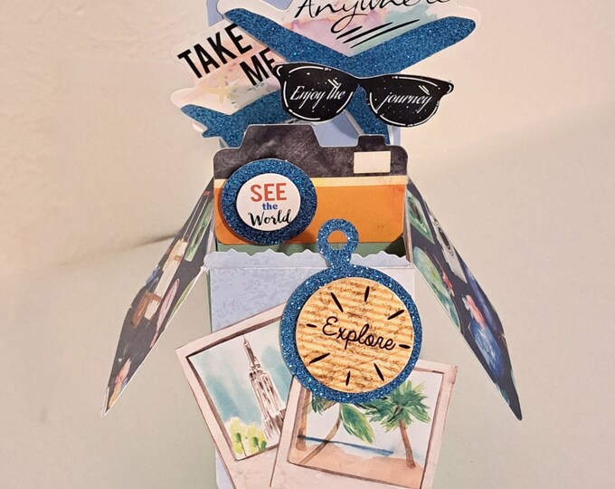 Travel Pop up Card, Pilot Card, Retirement 3D Card, Graduation Handmade ...