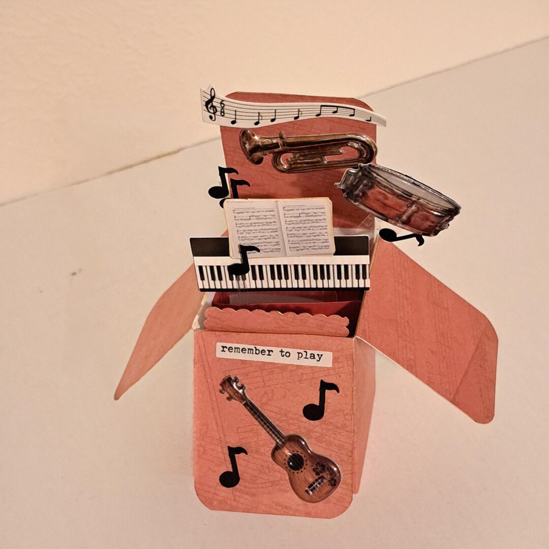 3D Music Instrument Pop up Card, Music Teacher Gift - Etsy