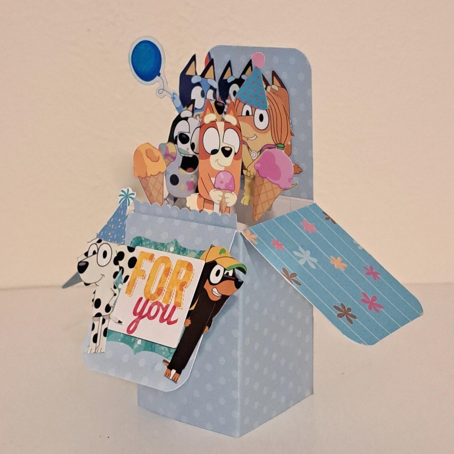 Kids Birthday Greeting Card, Bluey Pop up Card, Handmade Birthday Card ...