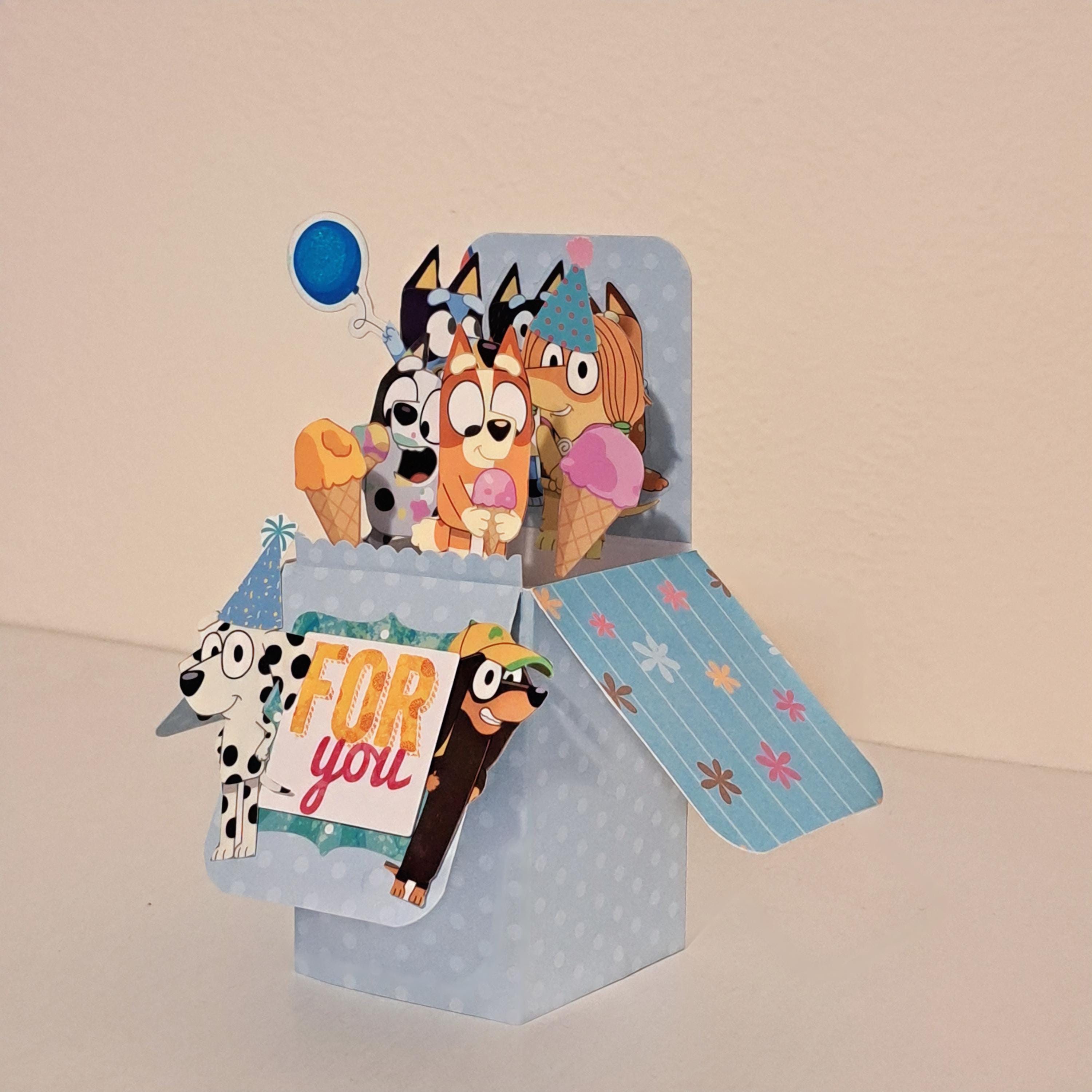 Kids Birthday Greeting Card, Bluey Pop up Card, Handmade Birthday Card ...