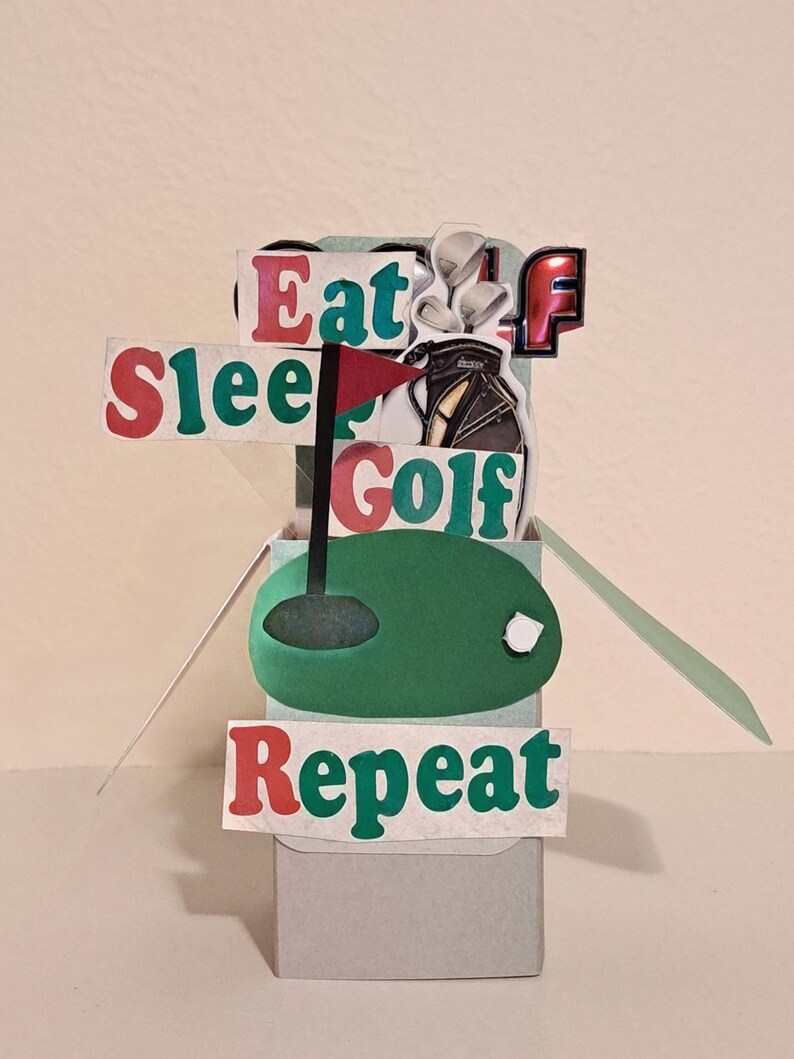 Golf Pop up Card, Birthday Greeting Card, Handmade Sports Card, Father ...