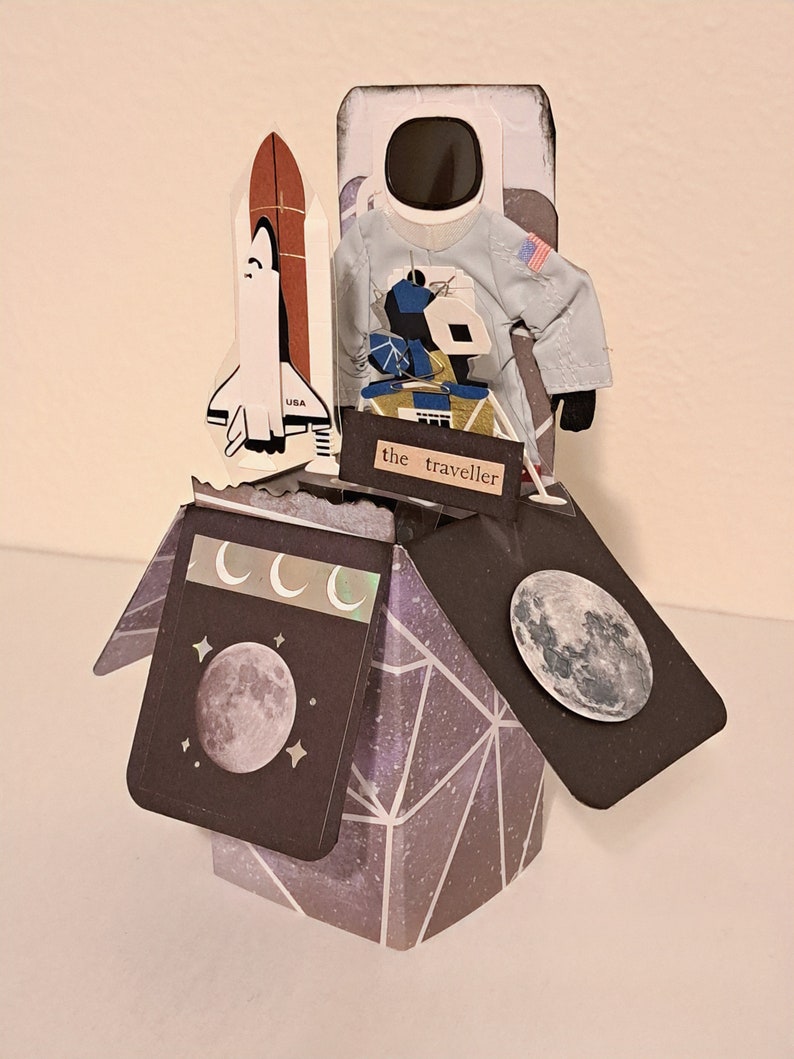 Astronaut Pop up Card: Handmade Galaxy 3D Box Card - Etsy