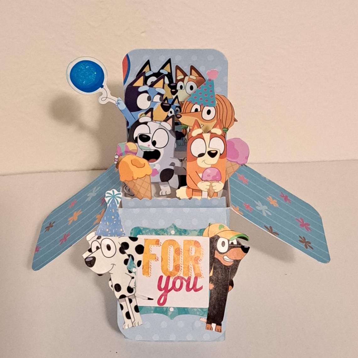 Kids Birthday Greeting Card, Bluey Pop up Card, Handmade Birthday Card ...