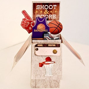 Basketball Pop up Card, Birthday Greeting Card, Graduation 3D Box Card ...