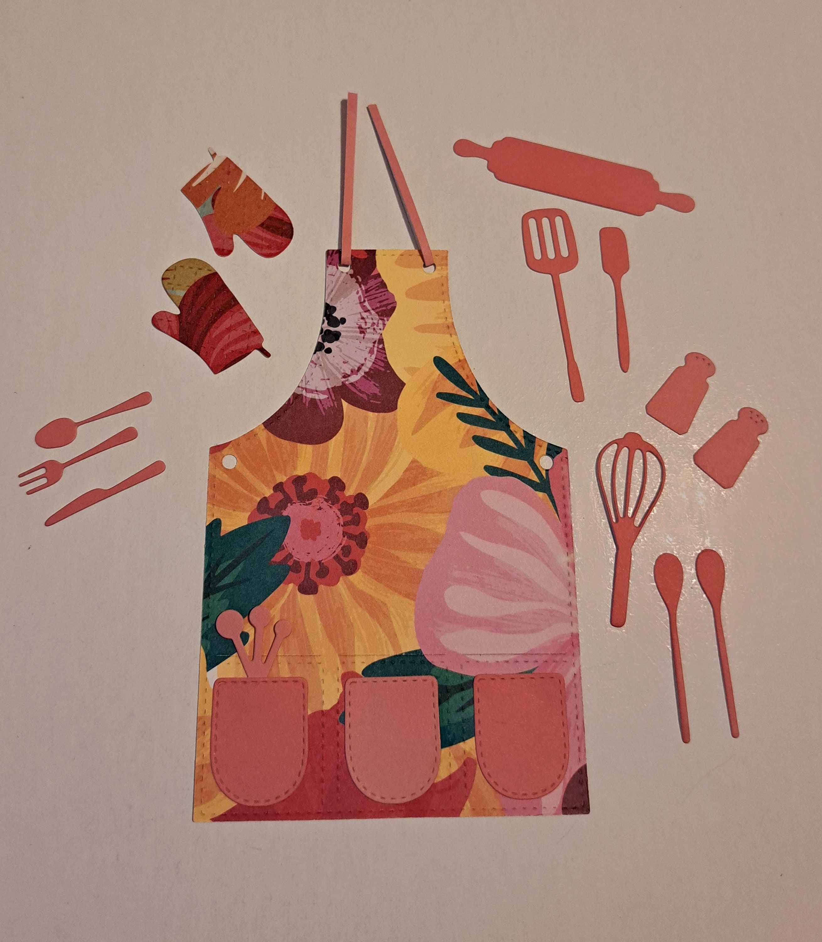 Apron and Utensils Paper Die Cuts, This Set Includes an Apron, Oven ...