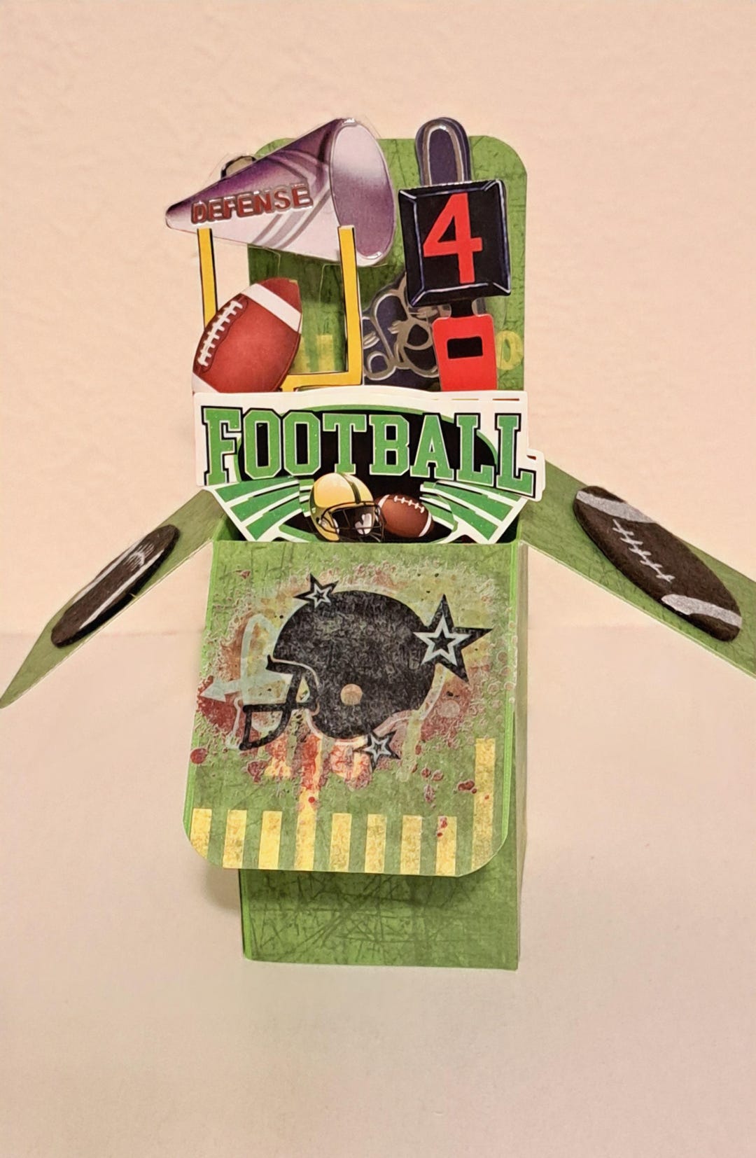 Football Pop up Card, Birthday Card, Father's Day Card, Handmade Sports ...