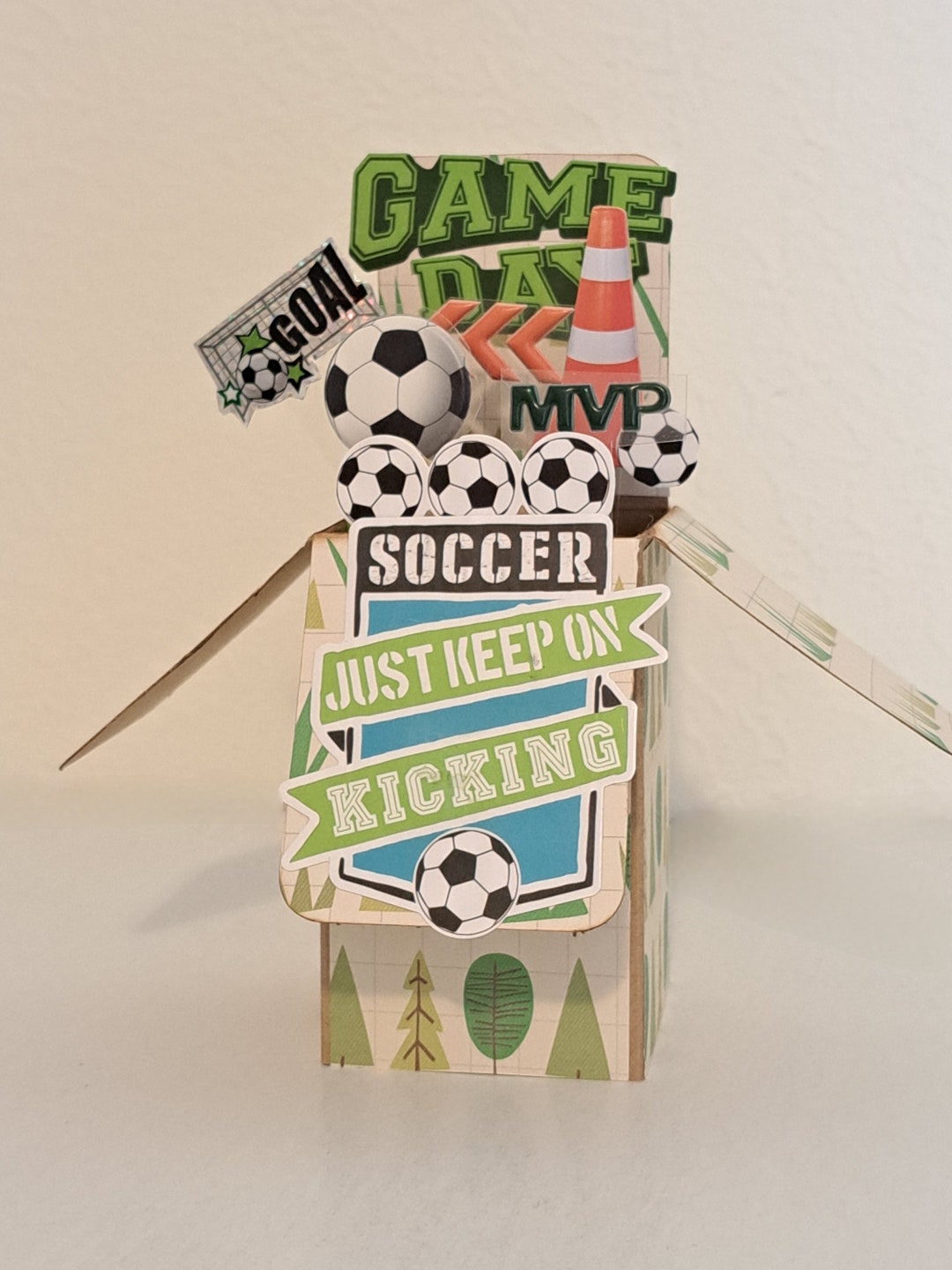 Soccer Pop up Card, Birthday Greeting Card, Handmade Sports Card ...