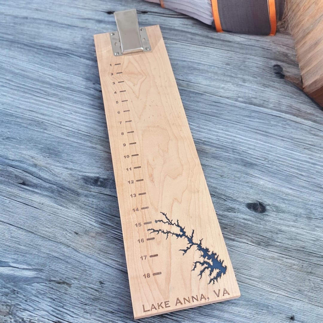 Personalized Maple Fish Fillet Board: Blue Epoxy Lake, Engraved Fishing ...