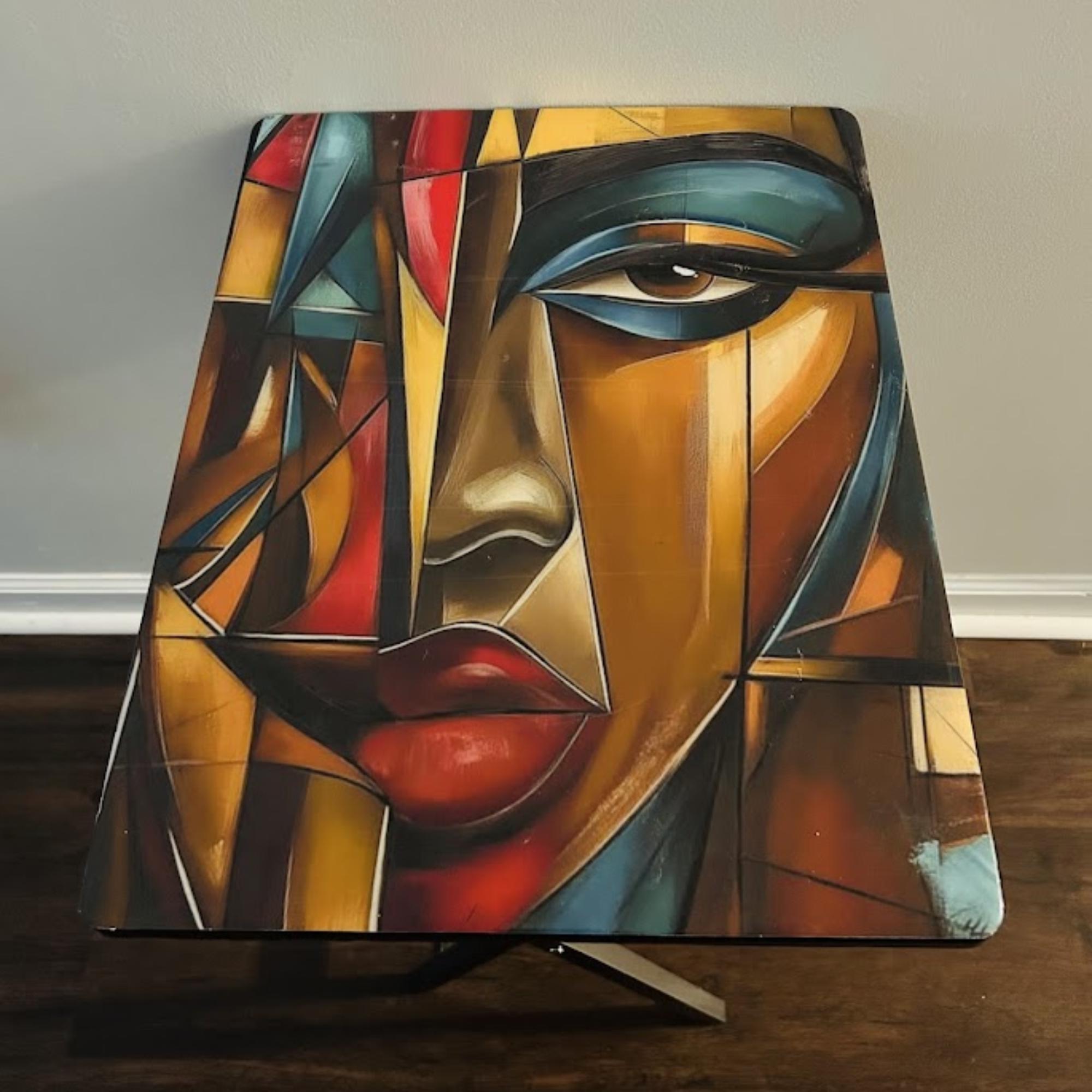 Colorful Abstract Epoxy-coated Tray Table: Modern Home Decor (18.9x26 ...