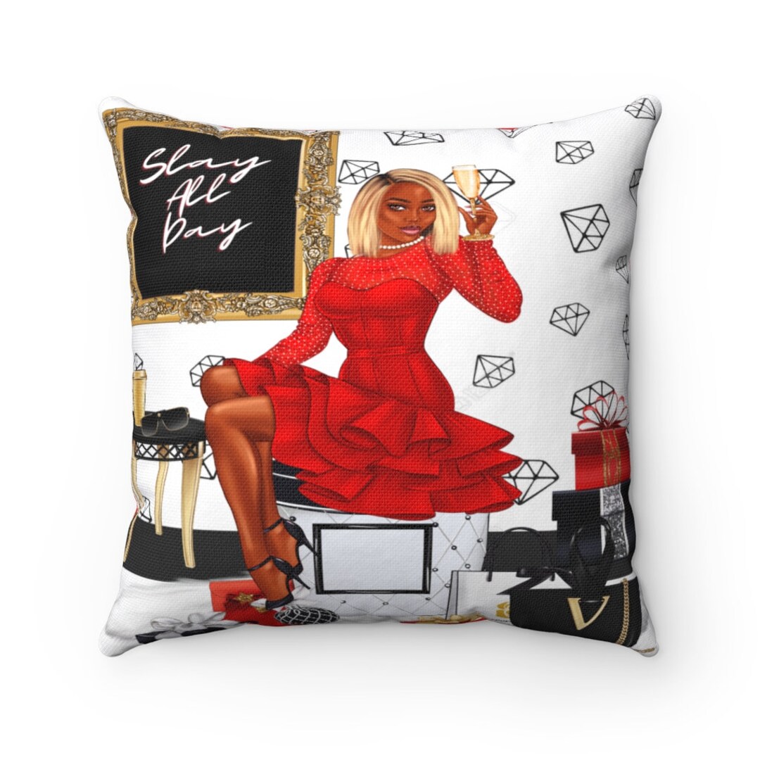 Slay All Day Square Pillow/18 X 18 Home Decor/custom Throw - Etsy