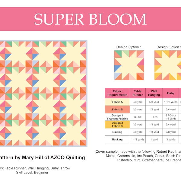 Star Bloom Quilt Pattern - Etsy