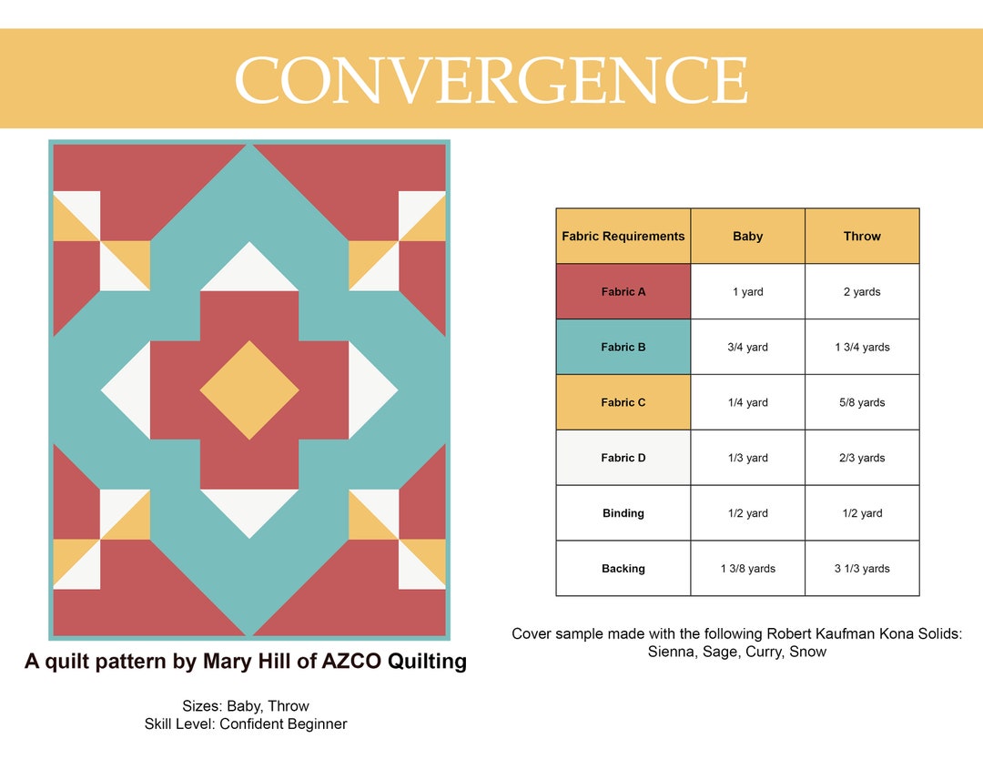 Convergence PDF Quilt Pattern - Etsy