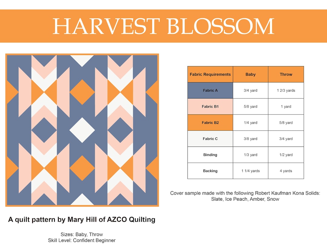 Harvest Blossom PDF Quilt Pattern - Etsy
