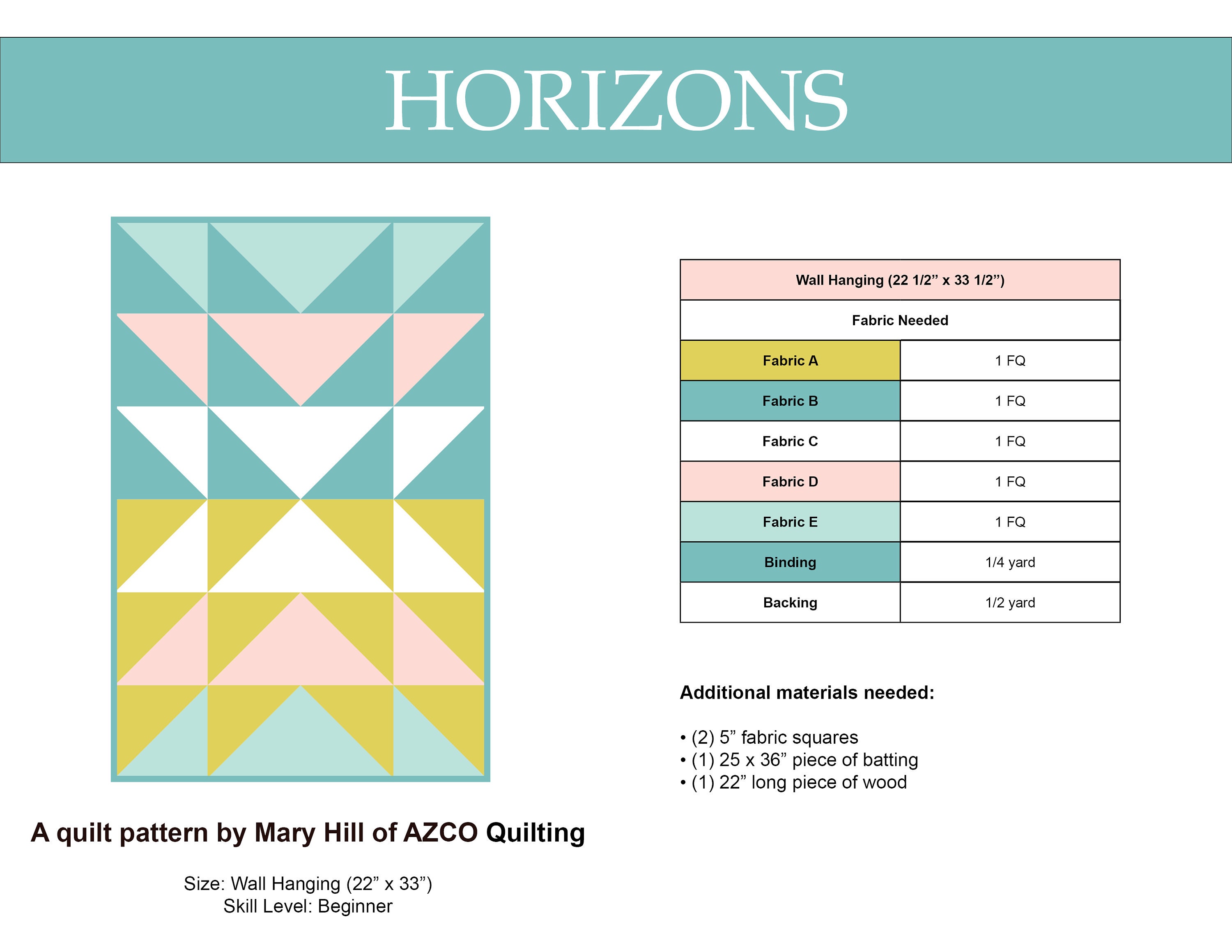 Horizons Wall Quilt PDF Pattern - Etsy