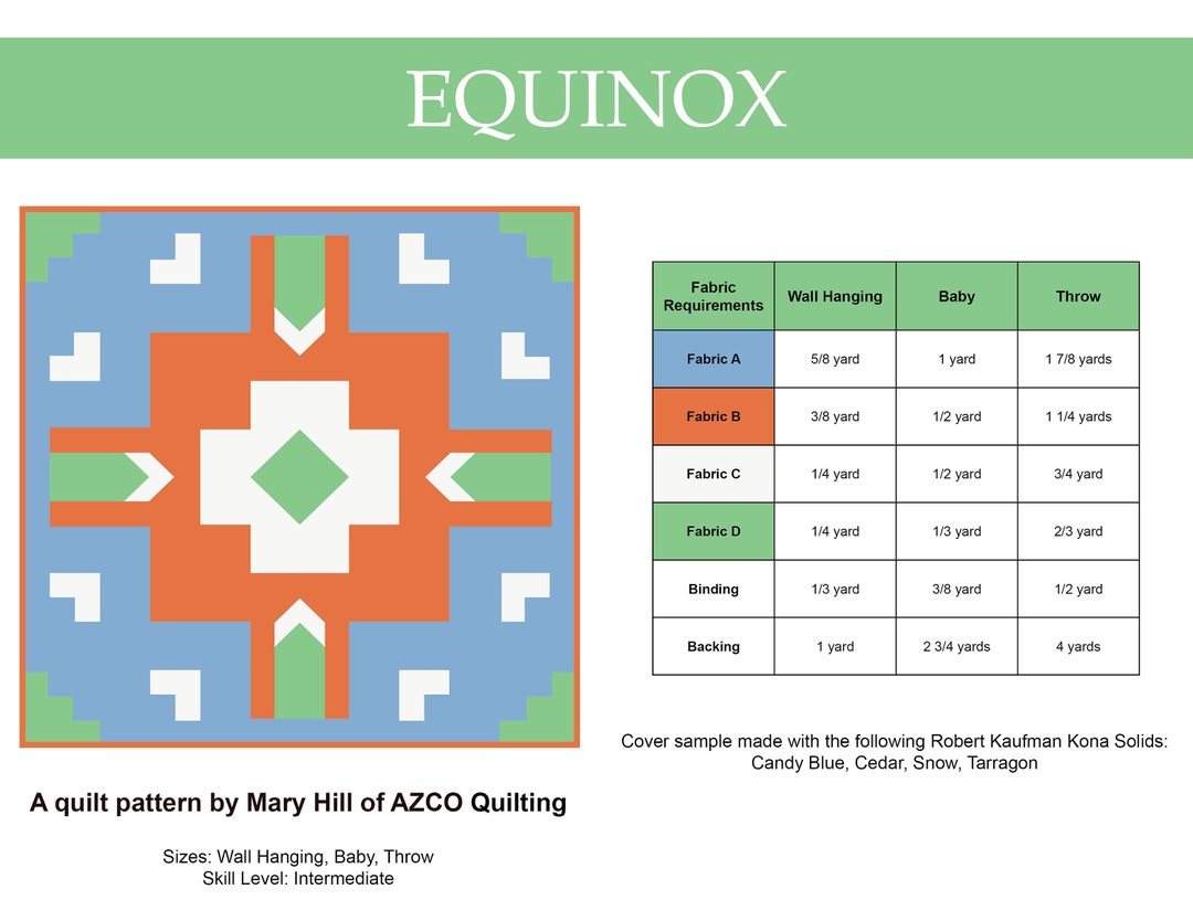 Equinox PDF Quilt Pattern - Etsy
