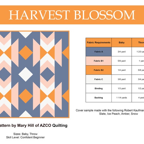 Modern Quilt Pattern Off-centered Squares PDF - Etsy