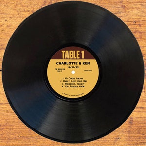 Wedding Record Table Numbers | Custom Photo Vinyl Record Sticker for ...