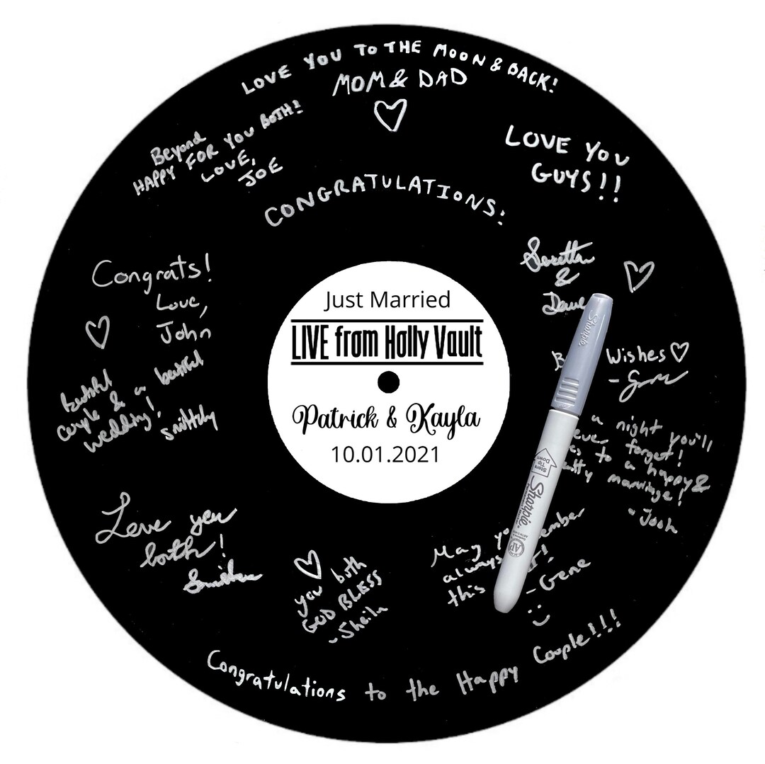Wedding Guest Book Idea, Custom Record Wedding Guest Book Vinyl Record ...