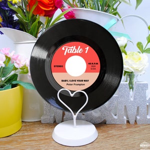 Wedding Table Numbers/centerpieces - Vinyl Records 7” 45RPM ...
