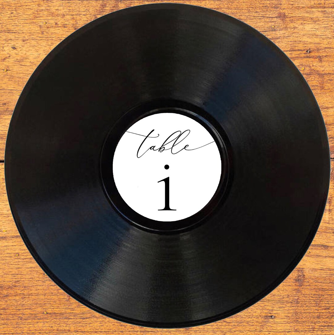 Wedding Record Table Numbers | Custom Photo Vinyl Record Sticker for ...