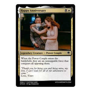 Custom FOIL MTG Style Wedding Magic Card Parody- Choose Text, Color ...