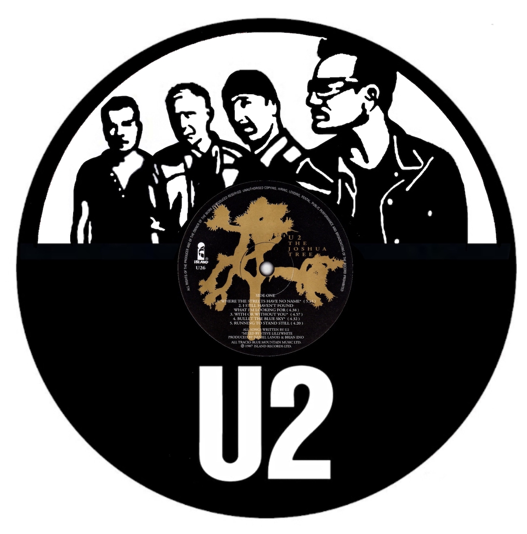 U2 Vintage Vinyl Record Art 12 Inch for Wall Art Rock & Roll Music Home ...