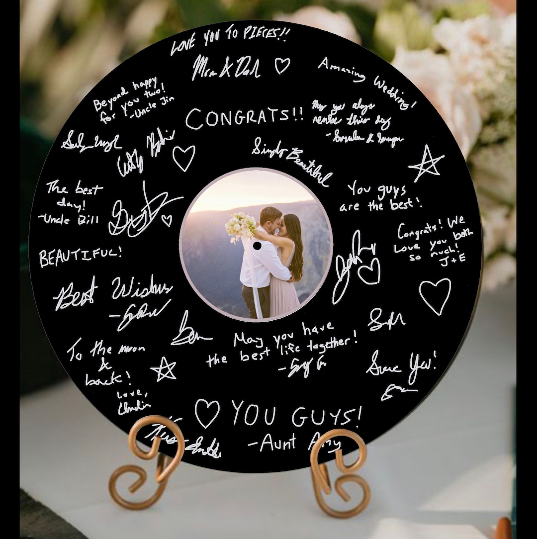 Wedding Guest Book Vinyl Record, Custom Label for Vinyl Record ...