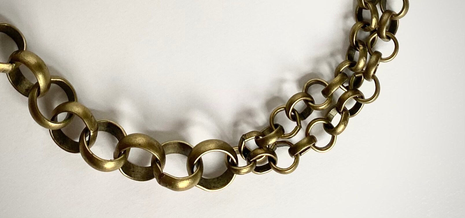 Large Link Antique Brass Chain Choker Necklace - Etsy