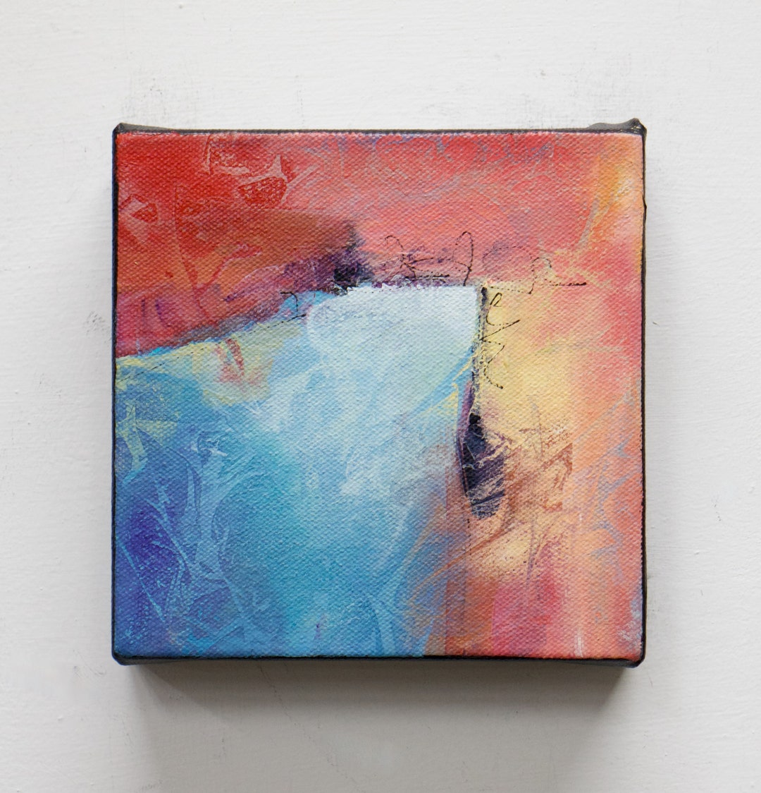 Abstract Colorful Small Painting on Canvas Original Acrylic Painting ...